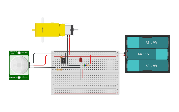 Circuit design Sensor PIR sin arduino - Tinkercad