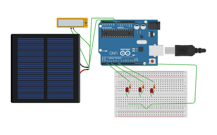 Circuit design Solar Panel - Tinkercad