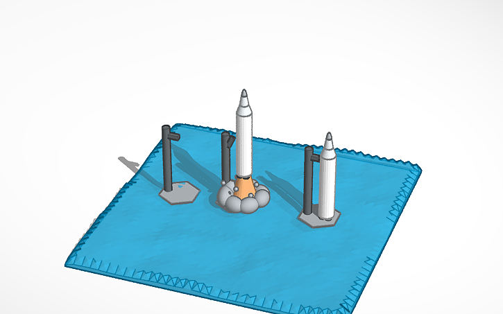 3D design Rockets launching from sea - Tinkercad
