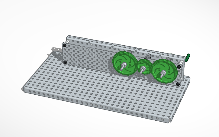 3D design Simple Gear Train with Idler - Tinkercad