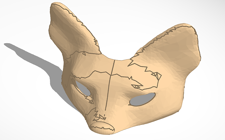 3D design Fox Mask (mine used for Asra) - Tinkercad