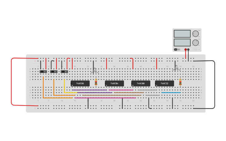 Circuit design FULL SUBTRACTOR USING LOGIC GATES - Tinkercad