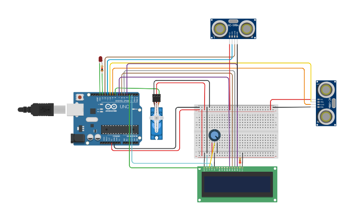 Circuit design Smart bin - Tinkercad