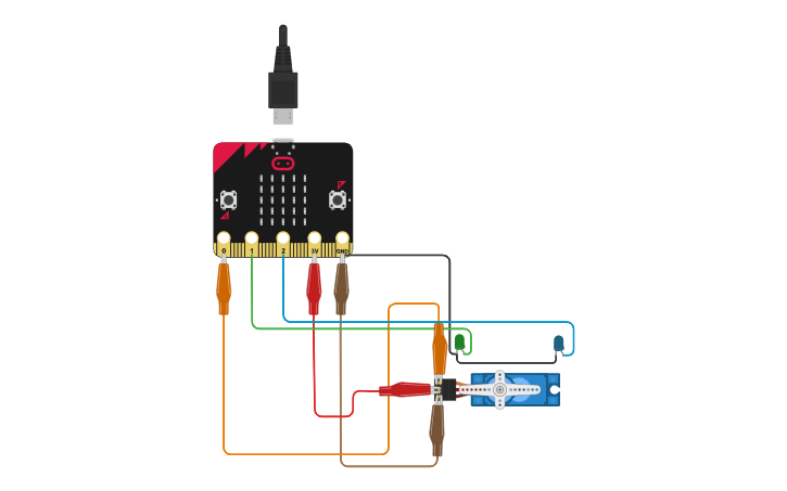 Circuit design Micro:bit Servo Grados | Tinkercad