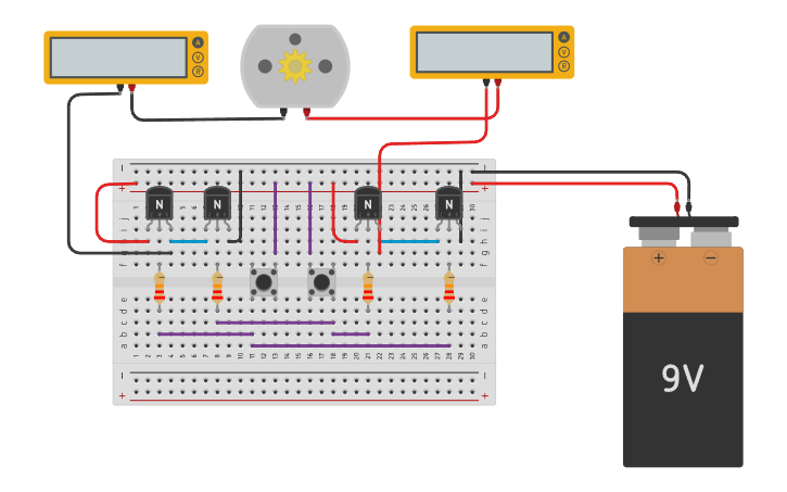 Circuit design EET390L Motor Drive Lab Lab 1: H-Bridge Mike Kelly - Tinkercad