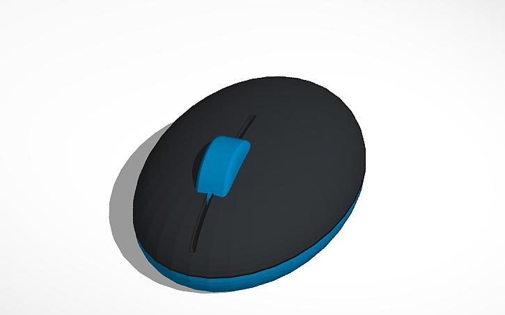 3D design computer mouse blue - Tinkercad