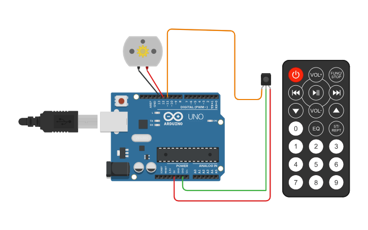 Circuit Design Ir Remote Dc Motor Tinkercad