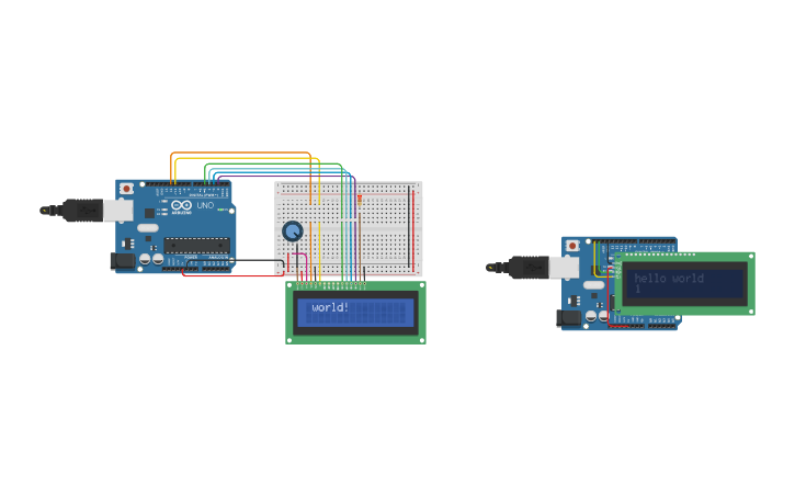 Circuit design LCD - Tinkercad