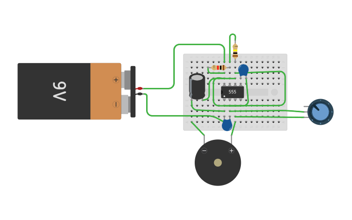 Circuit design 555 Astable - Tinkercad