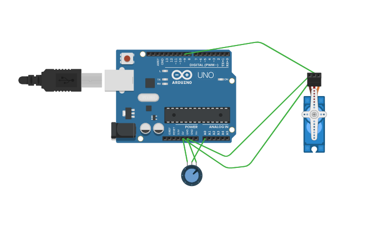 Circuit design Potentiometer | Tinkercad
