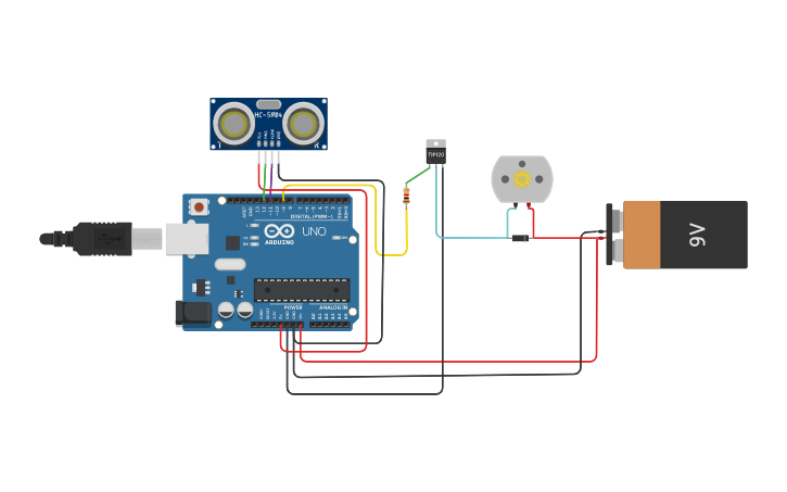 Circuit design Automatic Water Tap - Tinkercad