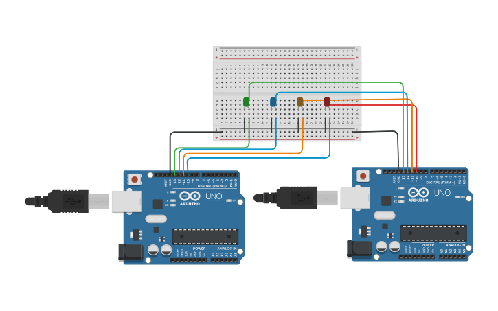 Circuit Design Activity 4 The Spi Communication Of The Two Arduino Uno Tinkercad