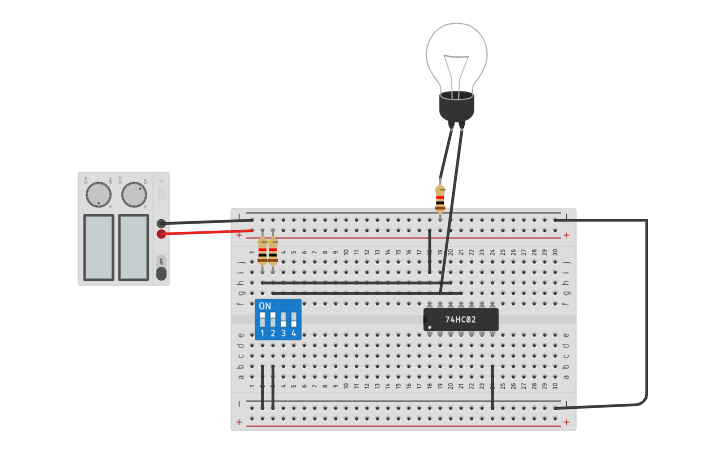 Circuit Design Nor Gate Tinkercad
