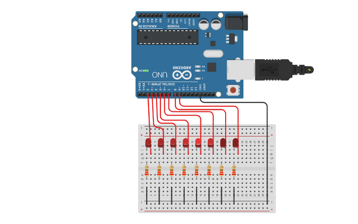Circuit design Project3_LED Array_Bagus Adhi Kusuma | Tinkercad