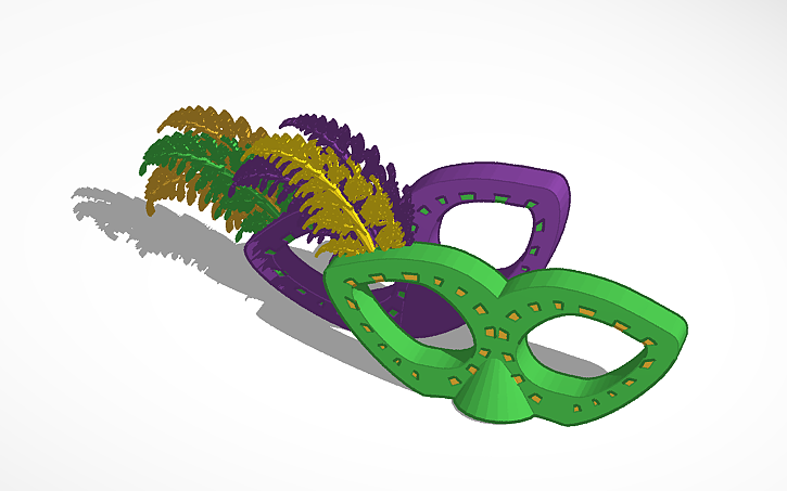 3D design Mardi Gras Masks - Tinkercad