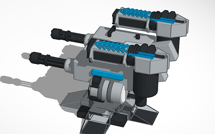 3D design Minigun turret.01 - Tinkercad