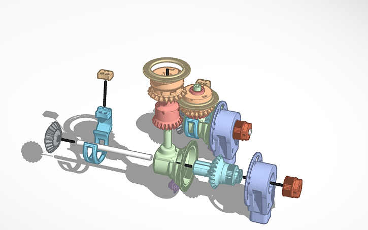 3D design Dexter Differential Explosion Diagram - Tinkercad