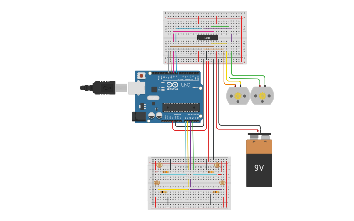 Circuit design Inseguitore_01 | Tinkercad
