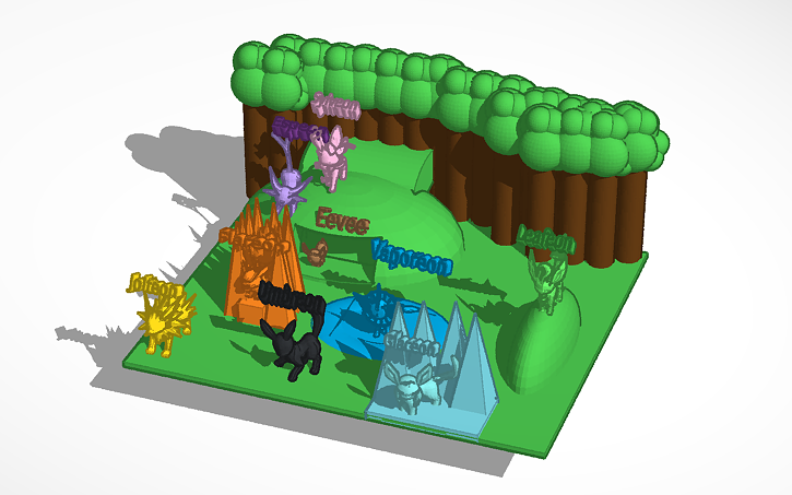 3D design Eevee and Eevee evolutions - Tinkercad
