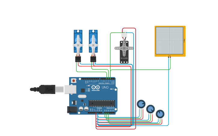 Circuit design Servo Aufgabe 2 | Tinkercad