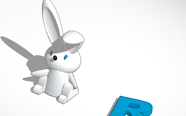3D design R is for rabbit | Tinkercad