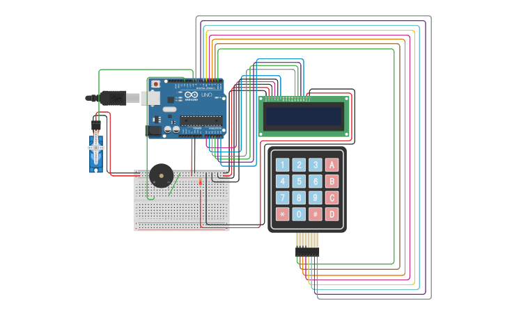 Circuit design Password Lock - Tinkercad