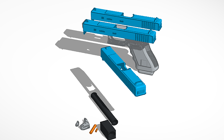 3D design Glock 17 gen 3 - Tinkercad