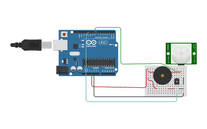 Circuit design PIR Arduino Sensor | Tinkercad