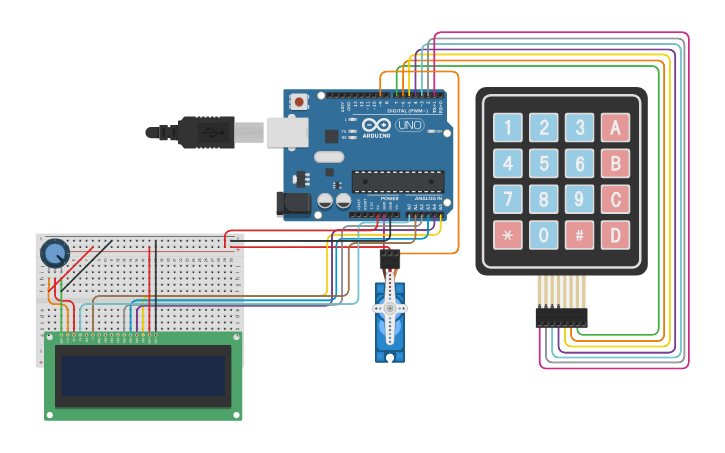 Circuit design Number Pad - Tinkercad