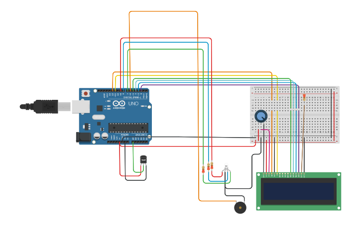 Circuit design Temperature monitor - Tinkercad