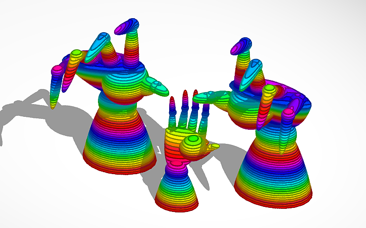 3D design Clawing Gradient Hands | Tinkercad