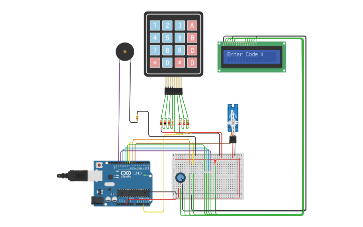 Circuit design Secure Door Lock | Tinkercad