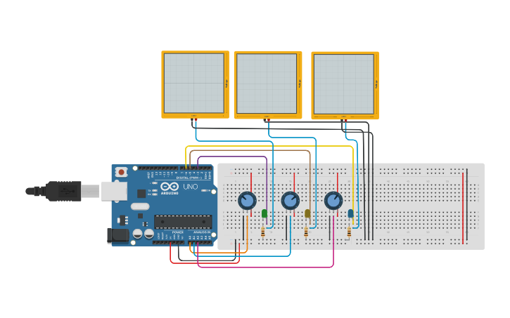 Circuit design Pruebas de Osciloscopio - Tinkercad