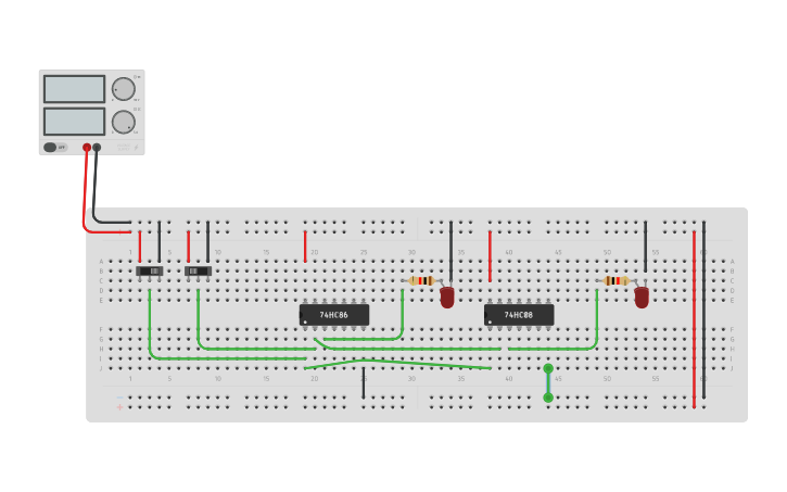 Circuit design adder - Tinkercad
