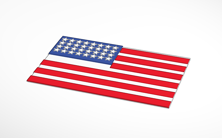 3D design American Flag - Tinkercad