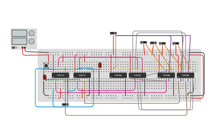 Circuit design parallel in serial out | Tinkercad