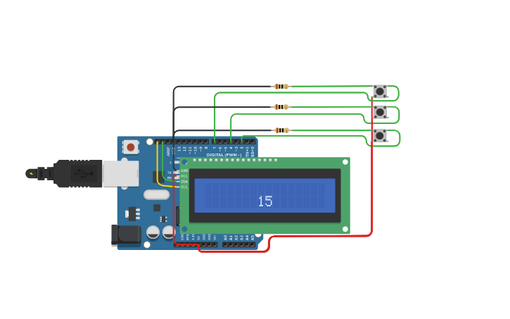 Circuit design LCD Timer - Tinkercad