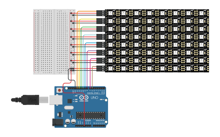 Circuit design 8 x 8 BattleShip grid | Tinkercad