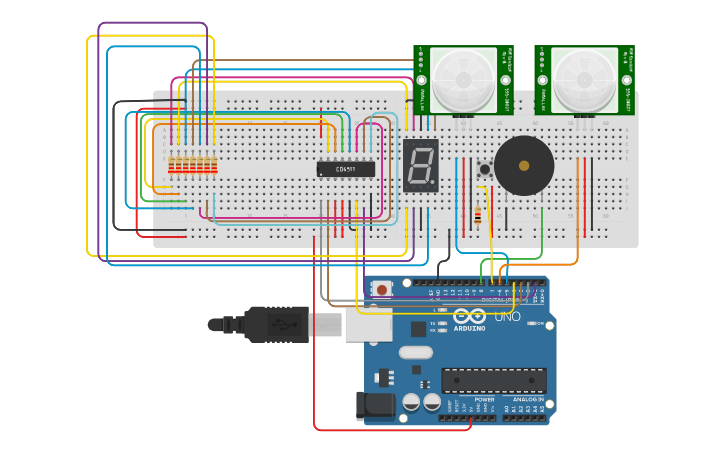Circuit design Sistema de alarma | Tinkercad