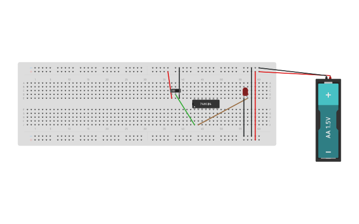 Circuit design Activity#1-NOT GATE | Tinkercad