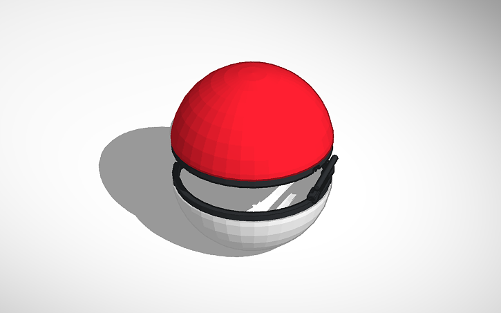 3D design Openable Poke'Ball w/ hinge - Tinkercad
