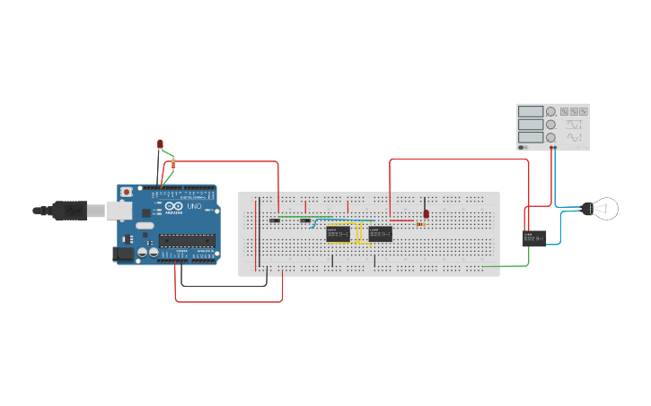 Circuit design Copy of apagador de escaleras con reles | Tinkercad