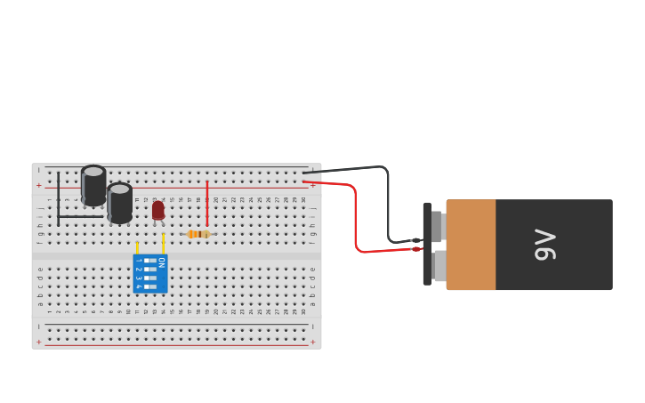 Circuit design CONEXION DE UN CIRCUITO CON DIP SWITCH - Tinkercad
