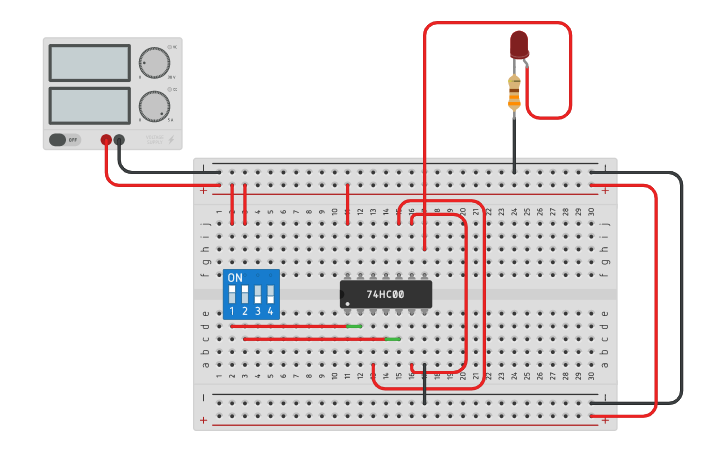 Circuit design REALIZATION OF OR GATE USING NAND GATE | Tinkercad