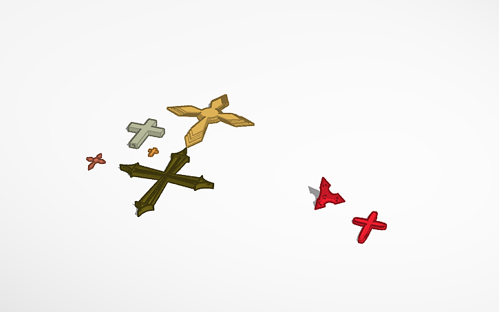 3D design Cross with Star - Tinkercad