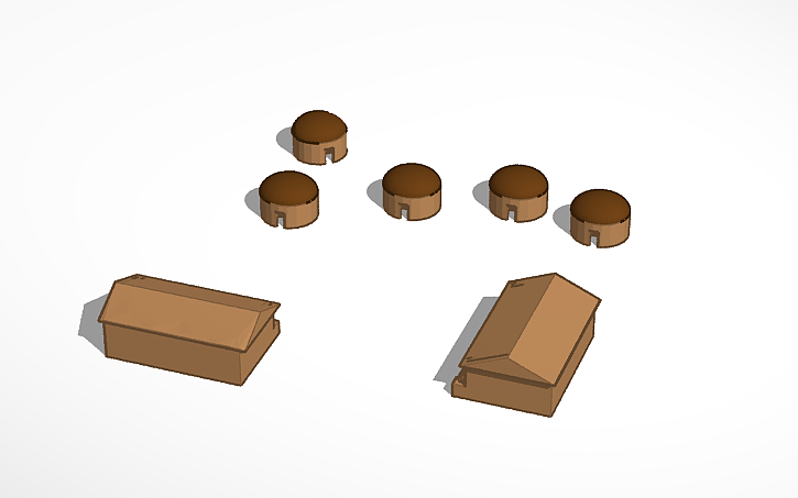 3D design serf huts/ vassal house - Tinkercad