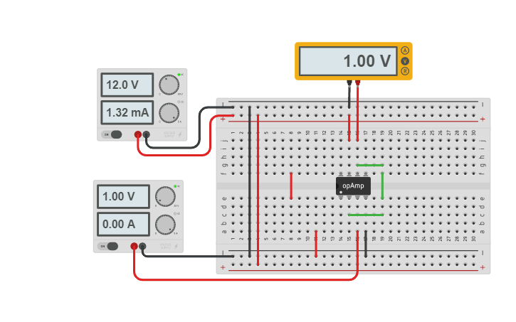 Circuit design OP-AMP As Buffer - Tinkercad