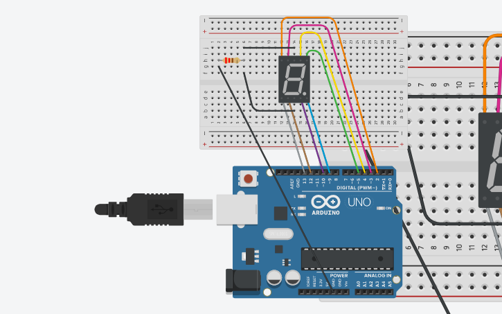 Circuit design 7_segmentos | Tinkercad
