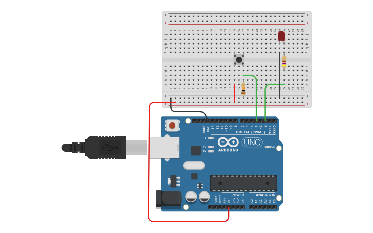 Circuit design Arduino: Digital Input - Tinkercad