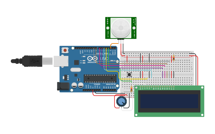 Circuit design [Tarefa 6] - Circuito com LCD e EEPROM - Tinkercad
